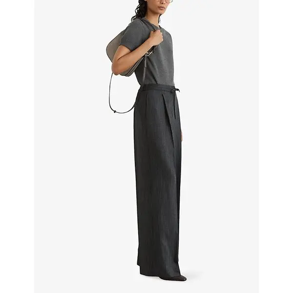 REISS Rita Short-sleeved Wool And Cotton Top