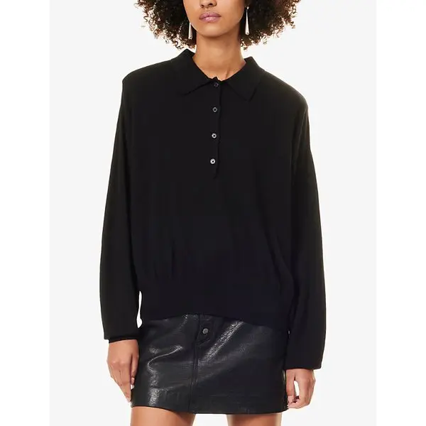 THE FRANKIE SHOP Croydon Wool-blend Polo Top