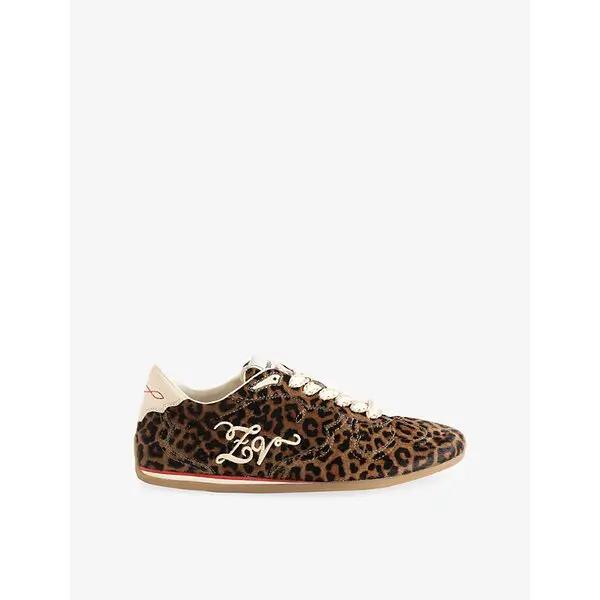 Zadig&Voltaire Leopard Pony Leather Low Top Trainers