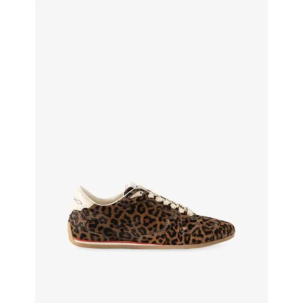 Zadig&Voltaire Leopard Pony Leather Low Top Trainers