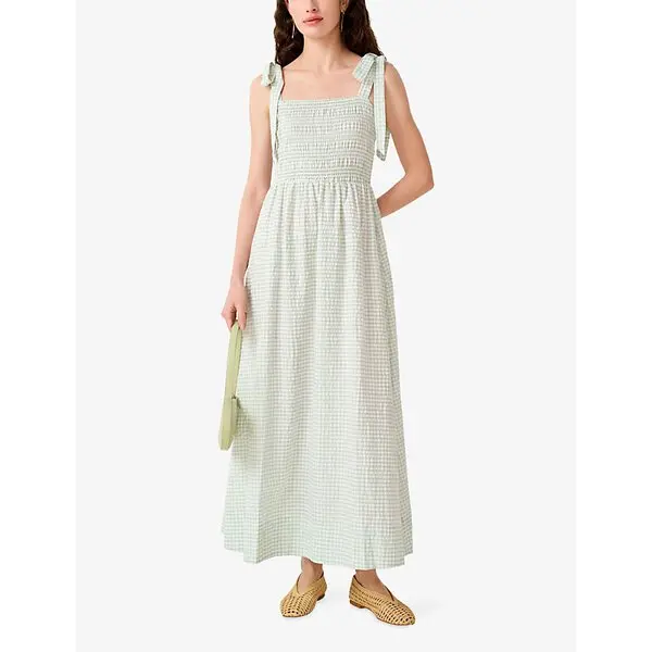 OMNES Tie-strap Cotton Maxi Dress