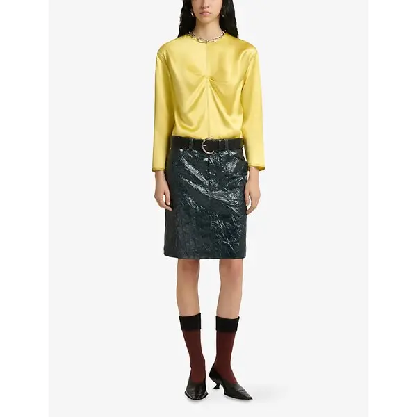Marni Crinkled Taffeta Mini Skirt