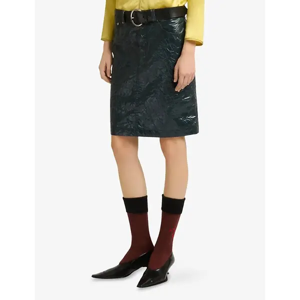 Marni Crinkled Taffeta Mini Skirt