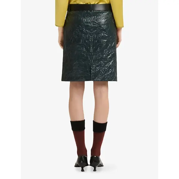 Marni Crinkled Taffeta Mini Skirt