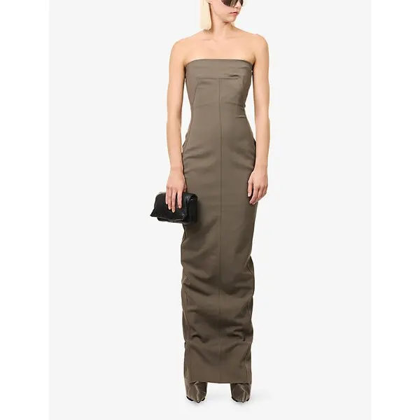 Rick Owens Bustier Tailored Wool-blend Maxi Dress