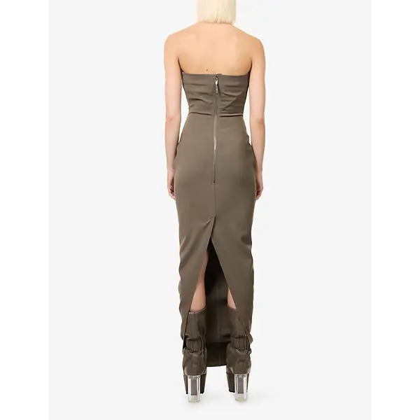Rick Owens Bustier Tailored Wool-blend Maxi Dress