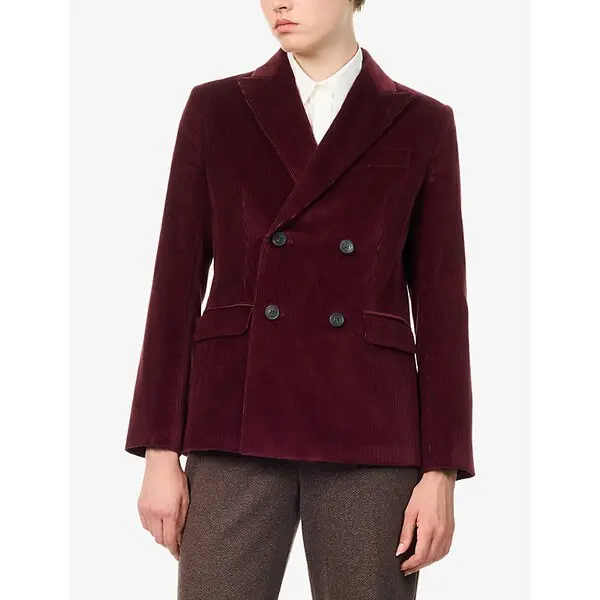 Max Mara Double-breasted Cotton-corduroy Blazer