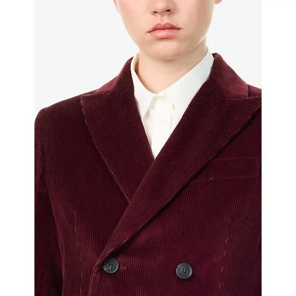 Max Mara Double-breasted Cotton-corduroy Blazer
