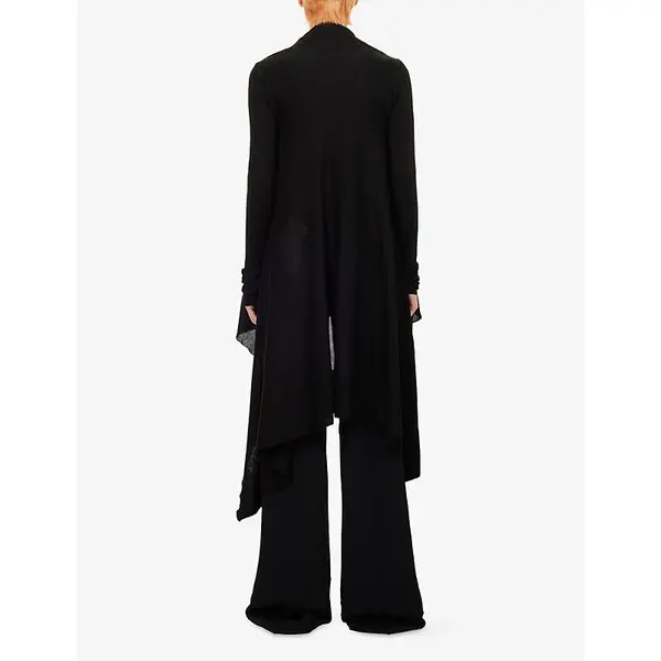 Rick Owens Draped Long Wool Cardigan
