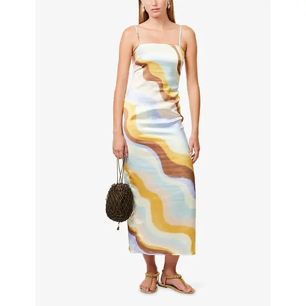 4TH & RECKLESS Serra Graphic-pattern Satin Maxi Dress