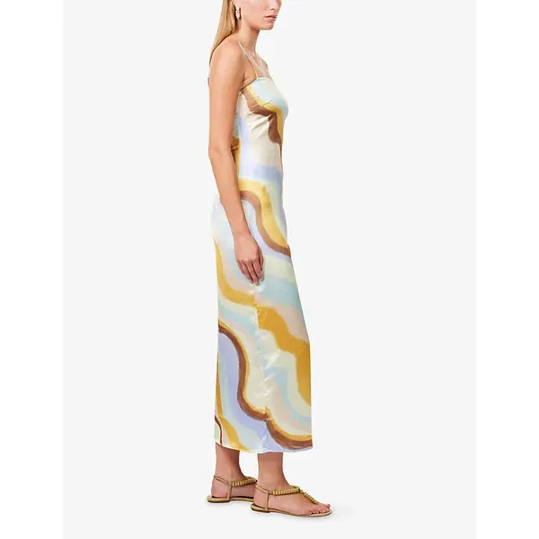 4TH & RECKLESS Serra Graphic-pattern Satin Maxi Dress