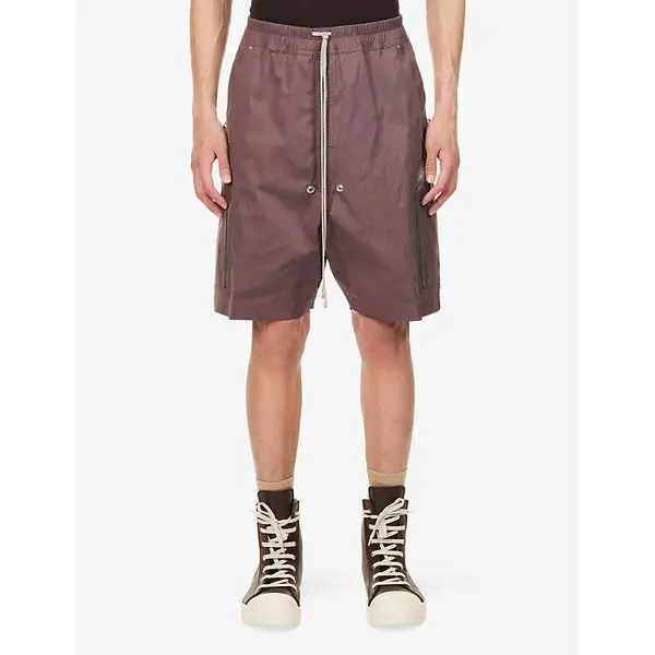 Rick Owens Bauhaus Zip Cotton Shorts