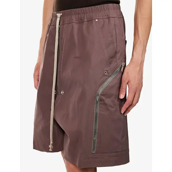 Rick Owens Bauhaus Zip Cotton Shorts