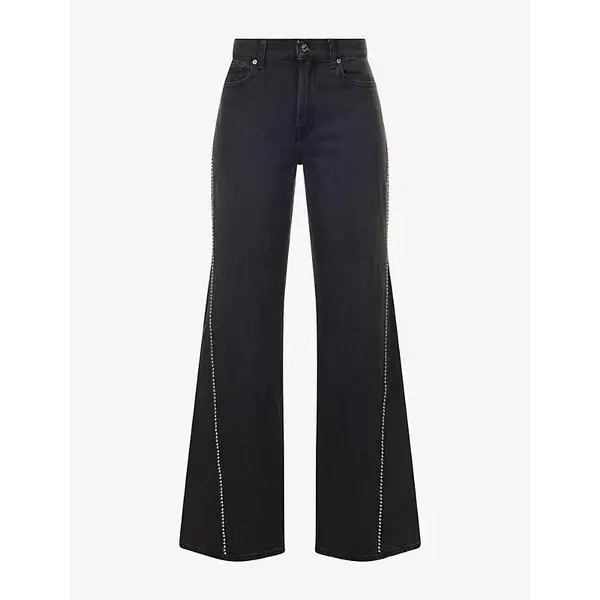 7 For All Mankind Lotta Flared Cotton Denim Blend Jeans