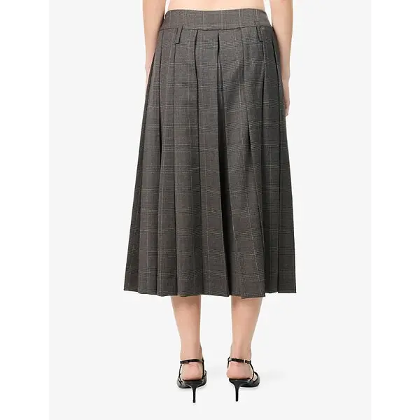 Simone Rocha Tailored Clip Wool Midi Skirt
