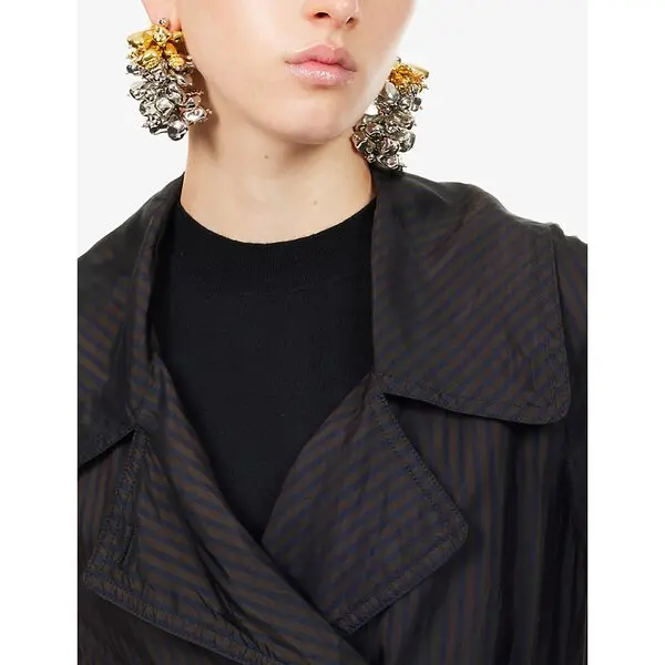 Dries Van Noten Rolana Stripe-pattern Cupro Trench Coat