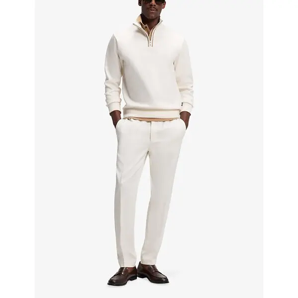 BOSS Funnel-neck Half-zip Cotton Sweatshirt Xxxl