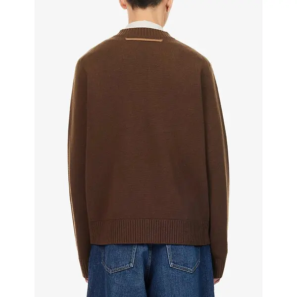 Sacai Zip Embroidered-logo Wool Jumper