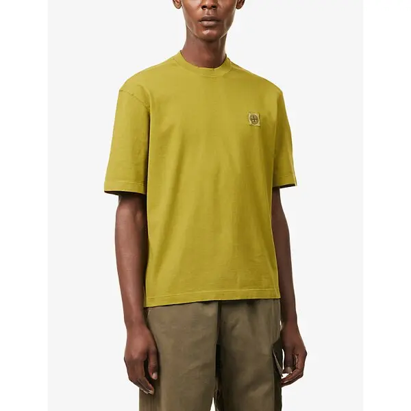 Stone Island Dyed-patch Logo Cotton T-shirt
