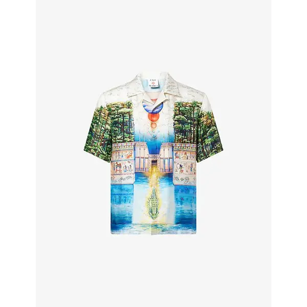 Casablanca Tromp Loeil Printed Silk Shirt