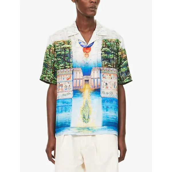 Casablanca Tromp Loeil Printed Silk Shirt