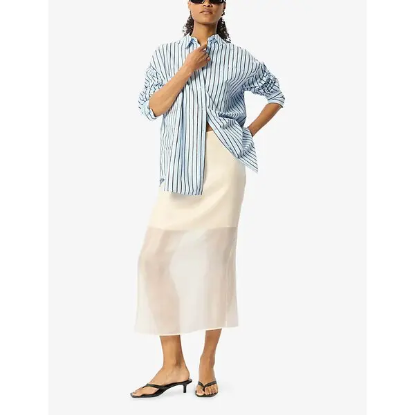 Whistles Striped Cotton-blend Oversized Shirt