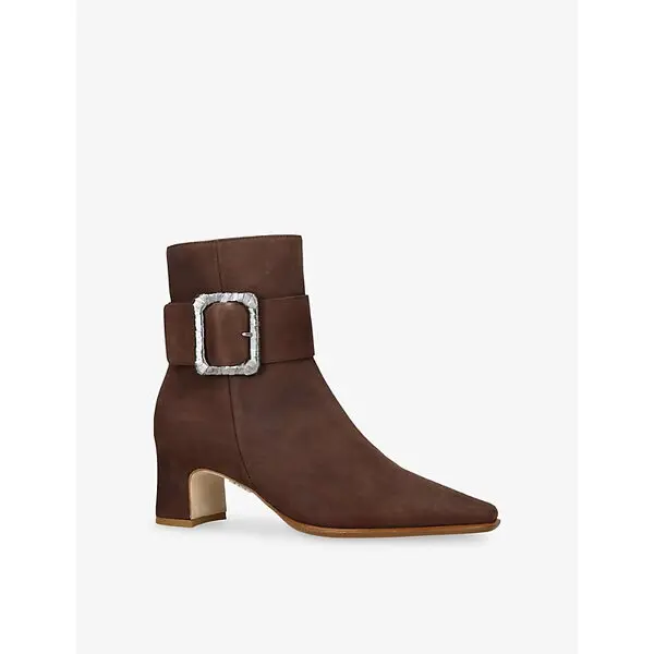 Rodo Tilly 55 Buckled Leather Ankle Boots - Brown