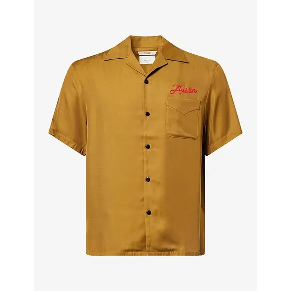 AUSTIN POST Bowling Brand Embroidered Woven Shirt