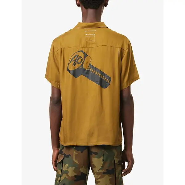 AUSTIN POST Bowling Brand Embroidered Woven Shirt