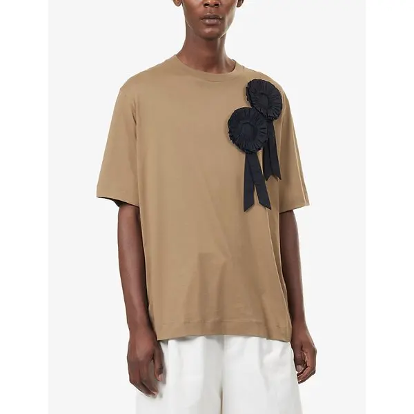 Simone Rocha Ruffle Rosette Cotton T-shirt