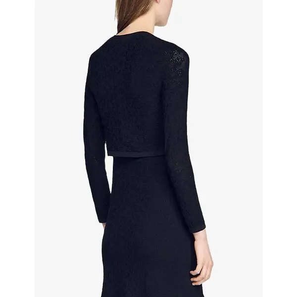 Sandro Slim-fit Pointelle Knitted Cardigan