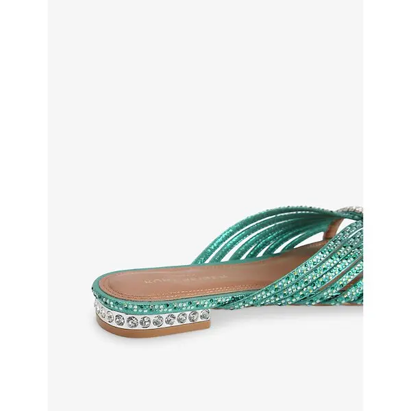 Kurt Geiger Crystal Strap Woven Mules