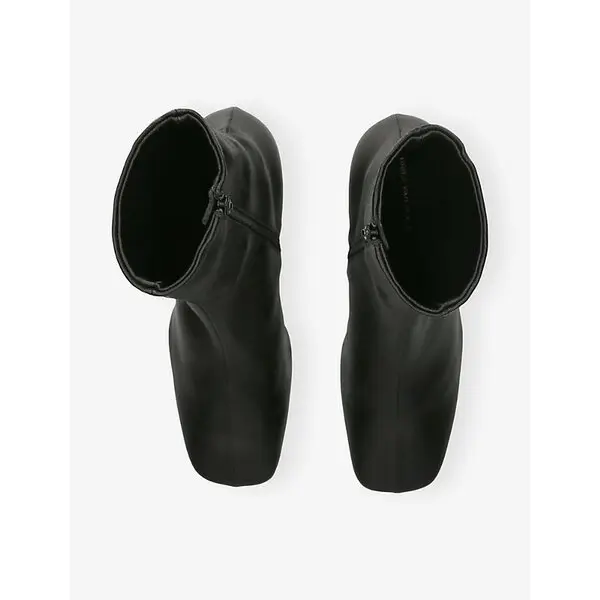 Dries Van Noten Sculptural Wedge Leather Ankle Boots