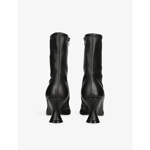 Dries Van Noten Sculptural Wedge Leather Ankle Boots