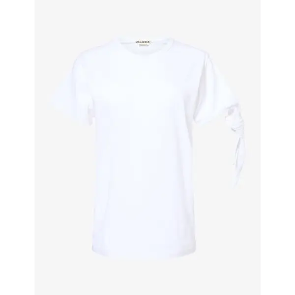 JW Anderson Cotton T-shirt With Sleeve Knot - White