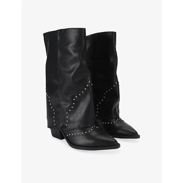 Steve Madden Saddle Heeled Leather Knee-high Boots
