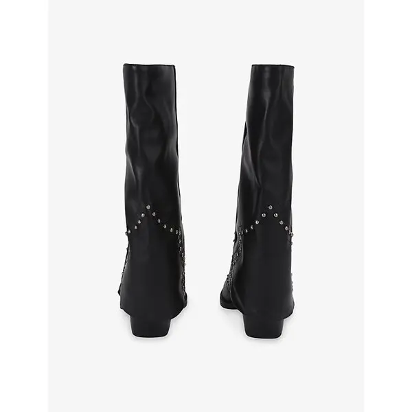 Steve Madden Saddle Heeled Leather Knee-high Boots