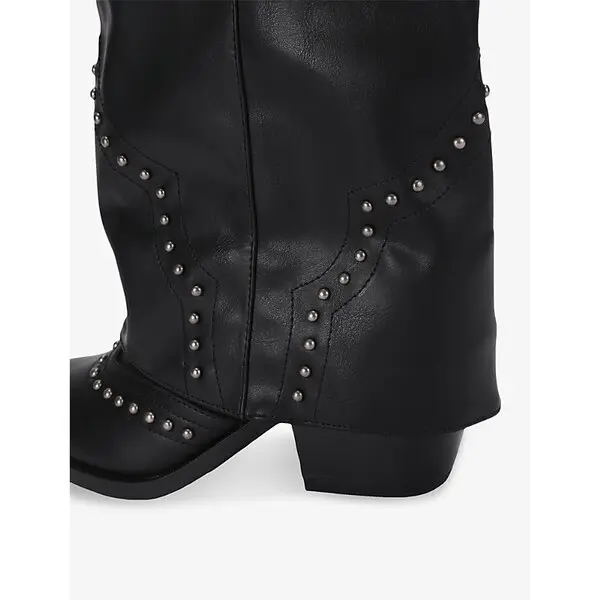 Steve Madden Saddle Heeled Leather Knee-high Boots