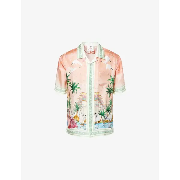 Casablanca Ethereal Printed Silk Shirt - Pink