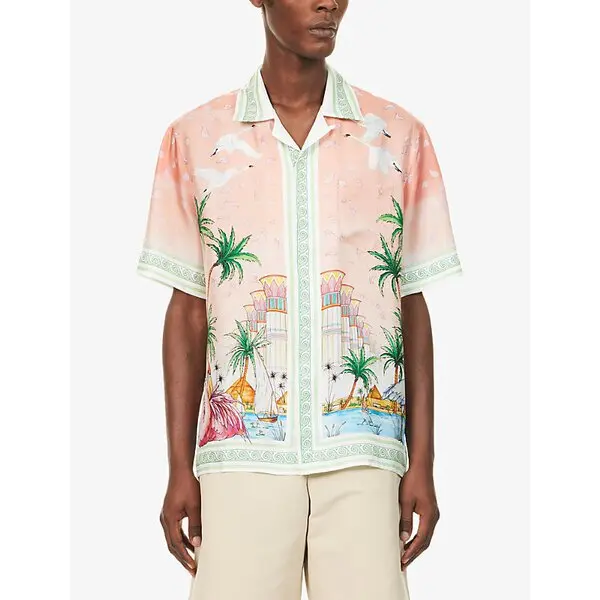 Casablanca Ethereal Printed Silk Shirt - Pink