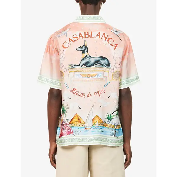 Casablanca Ethereal Printed Silk Shirt - Pink