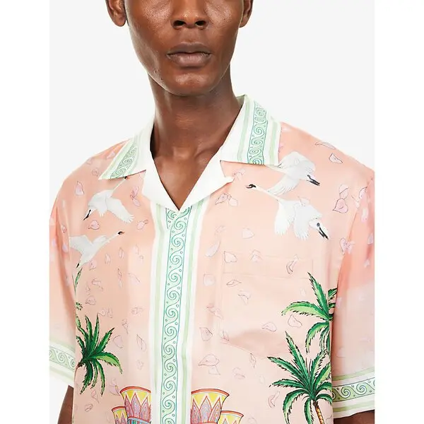 Casablanca Ethereal Printed Silk Shirt - Pink