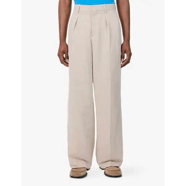 JW Anderson Pleated Wide-leg Cotton Trousers