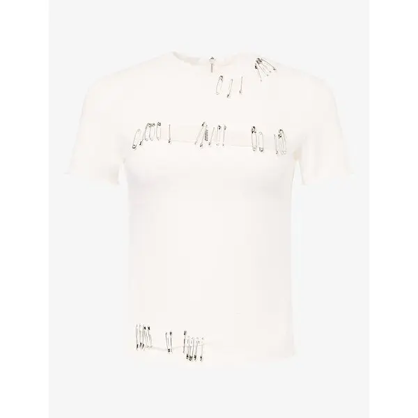 DILARA FINDIKOGLU Safety Pin Embellished T-shirt