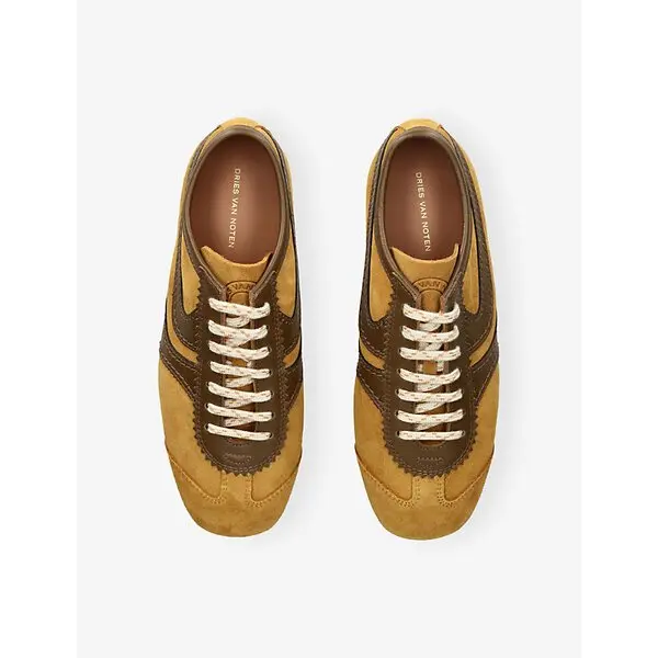 Dries Van Noten Dustin Suede Lace-up Trainers - Khaki