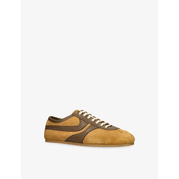 Dries Van Noten Dustin Suede Lace-up Trainers - Khaki