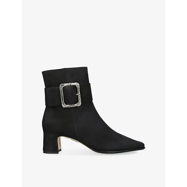 Rodo Tilly 55 Leather Heeled Ankle Boots With Buckle Detail - Black