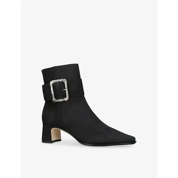 Rodo Tilly 55 Leather Heeled Ankle Boots With Buckle Detail - Black