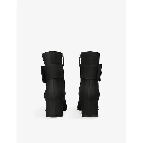Rodo Tilly 55 Leather Heeled Ankle Boots With Buckle Detail - Black