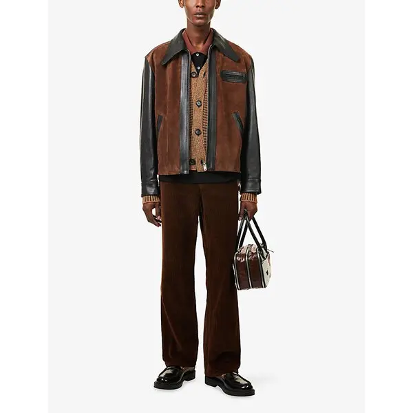 Marni Contrast Zip-up Leather Jacket